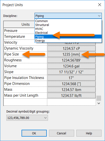 Setting the Project Units for Electrical, Plumbing, and Mechanical data ...